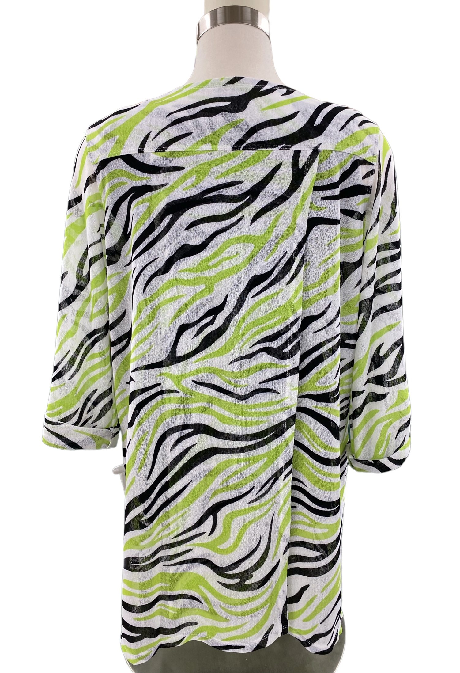 Multiples Zebra 3 4 Sleeve Open Cardigan 6th Street Fashions And Footwear