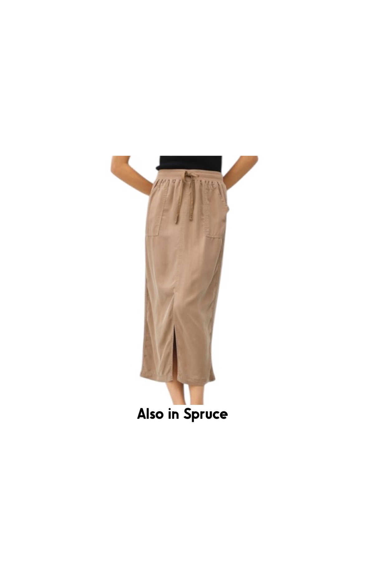BE COOL TENCEL ELASTIC WAIST MIDI SKIRT - 6th Street Fashions and Footwear