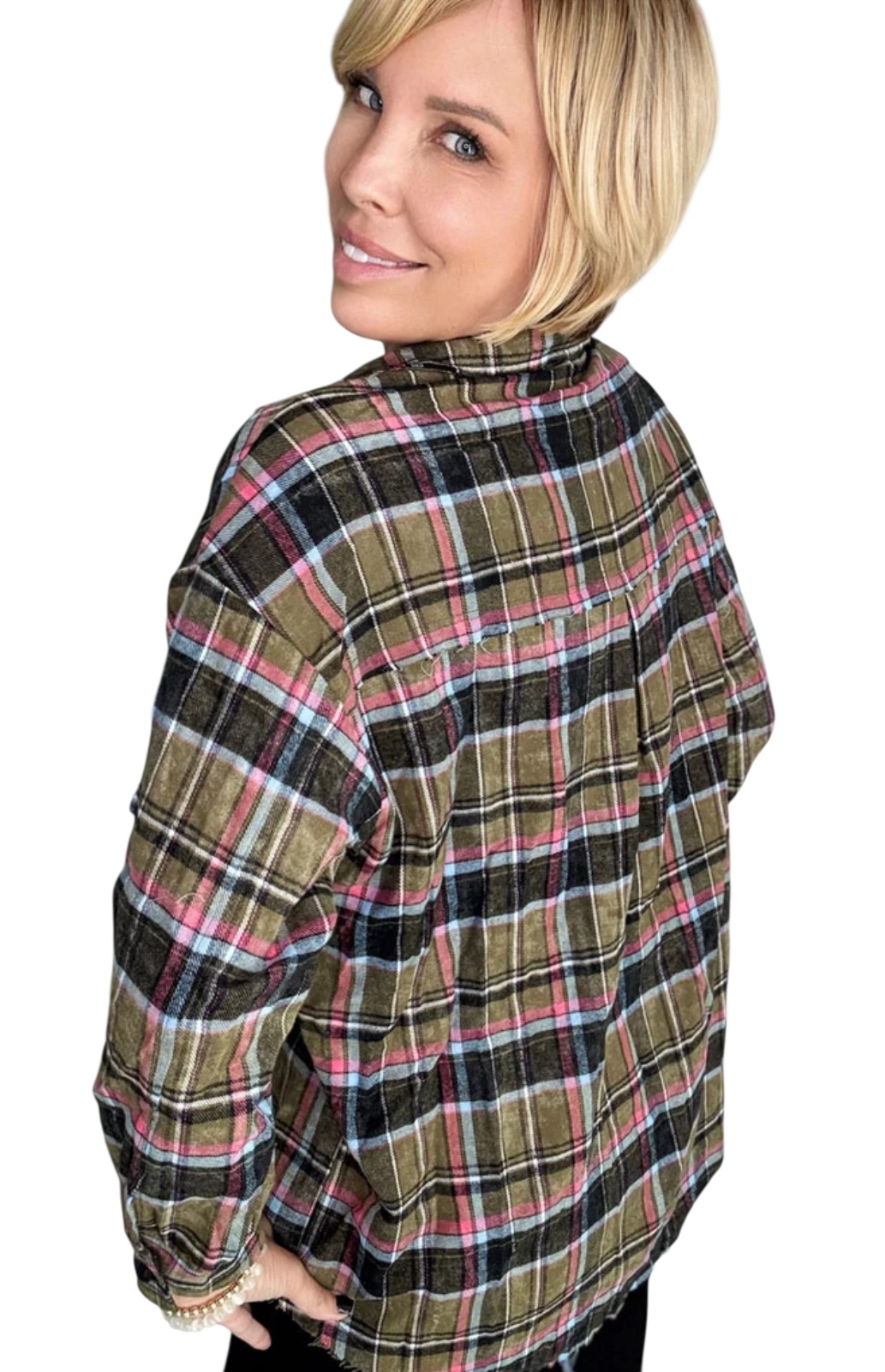 ETHYL PLAID OVERSIZED SHACKET - 6th Street Fashions and Footwear
